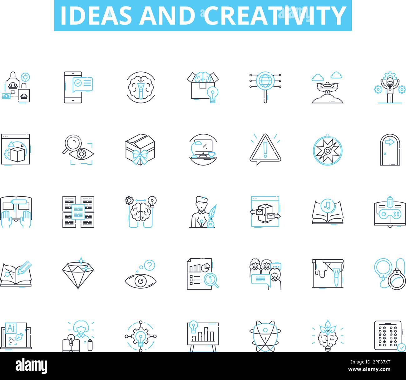 Ideas and creativity linear icons set. Ingenuity, Innovation ... Ideas and creativity linear icons set. Ingenuity, Innovation ...