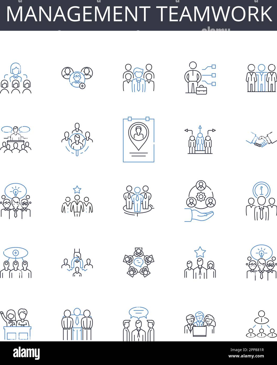 Management teamwork line icons collection. Efficient collaboration ... Management teamwork line icons collection. Efficient collaboration ...