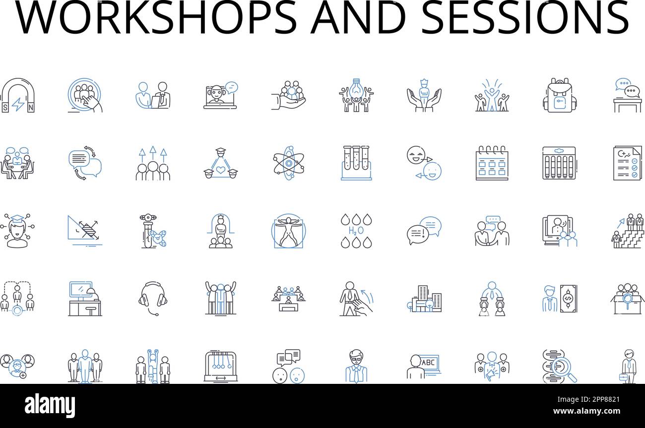 Workshops And Sessions Line Icons Collection Ideation Inspiration Conceptualization