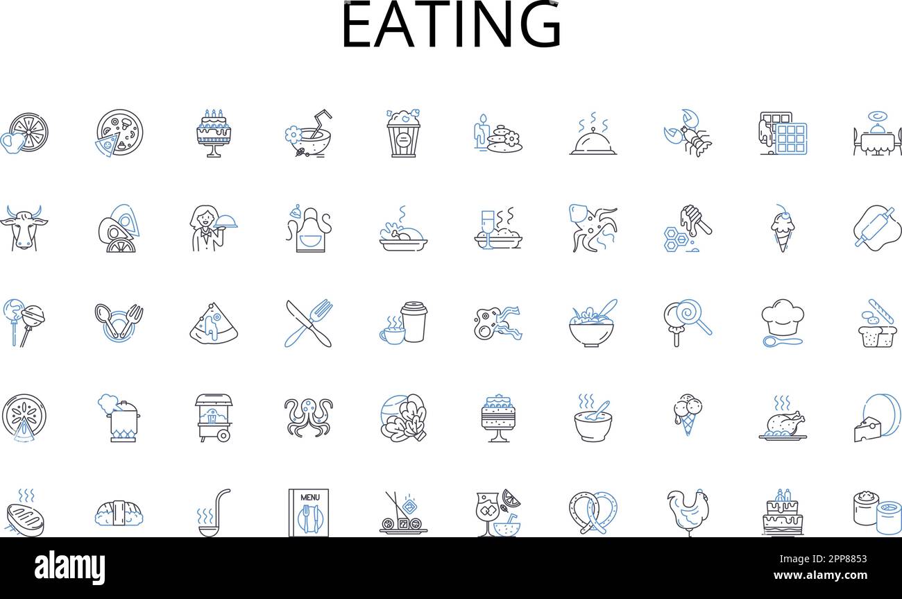 Eating line icons collection. Innovation, Creativity, Inspiration ...