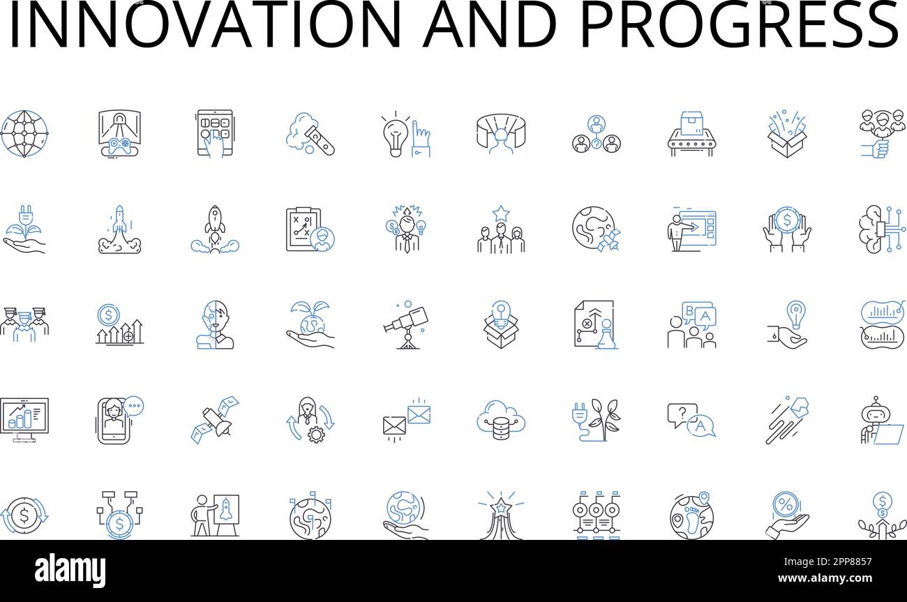 Innovation and progress line icons collection. Solution, Response ...