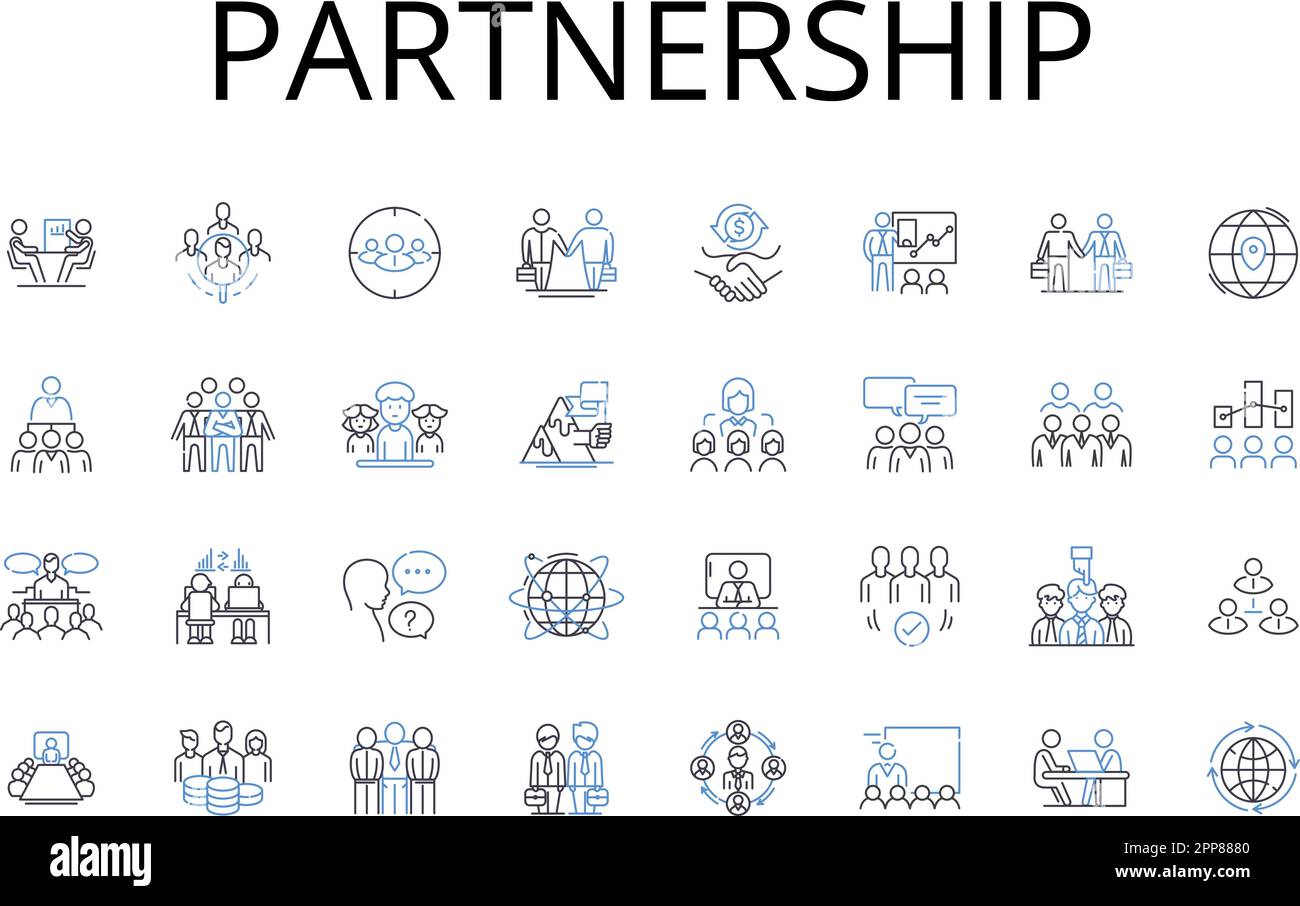 Partnership line icons collection. Alliance, Collaboration, Friendship ...