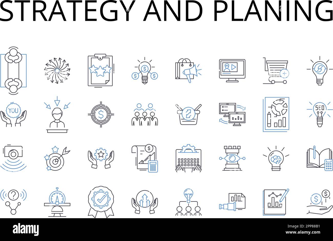 Strategy and planing line icons collection. Hope and optimism, Free and ...