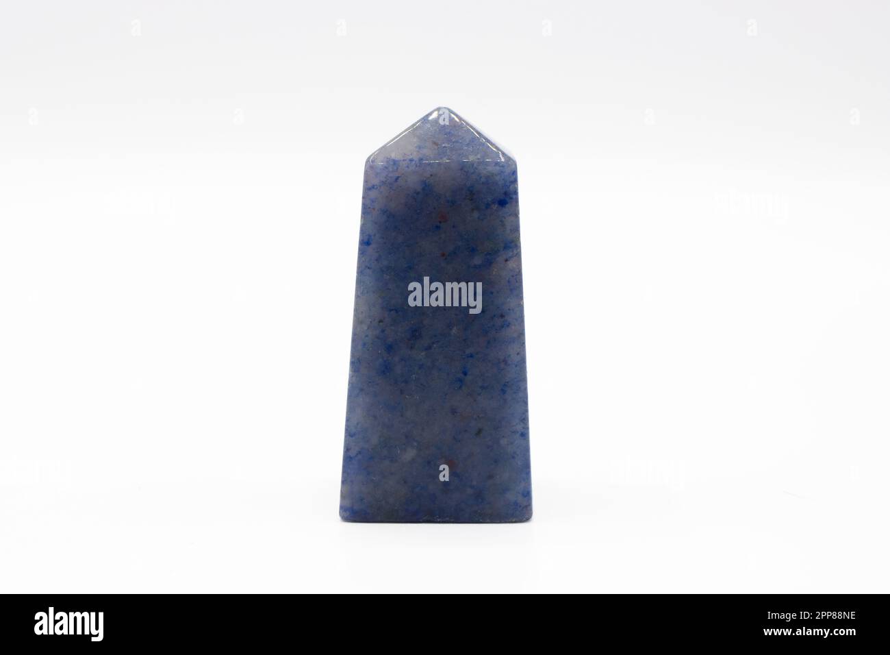 Blue quartz crystal on white background Stock Photo - Alamy