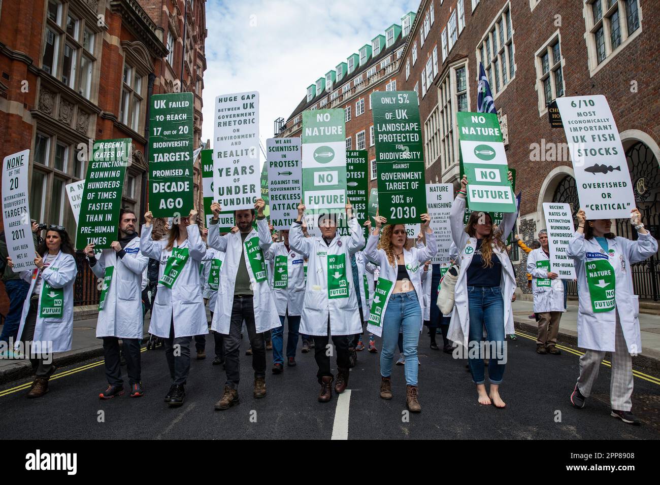 London, UK. 22nd April, 2023. Scientists join tens of thousands of ...