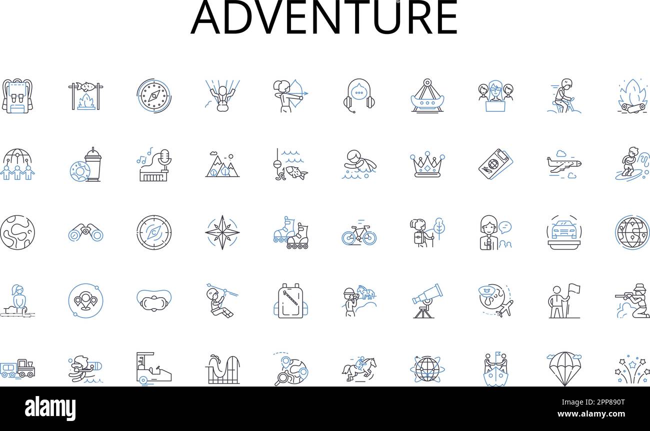 Adventure line icons collection. Happy, Smiling, Laughter, Cheerful ...