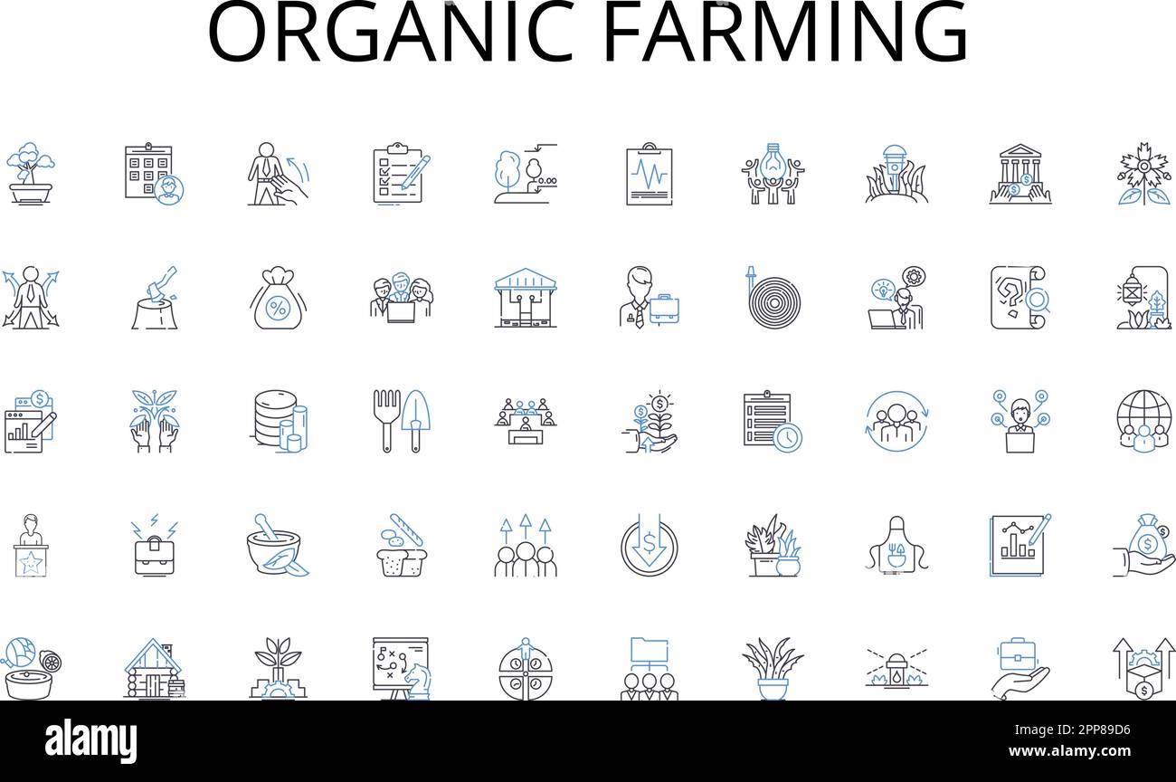Organic farming line icons collection. Innovation, Robotics ...