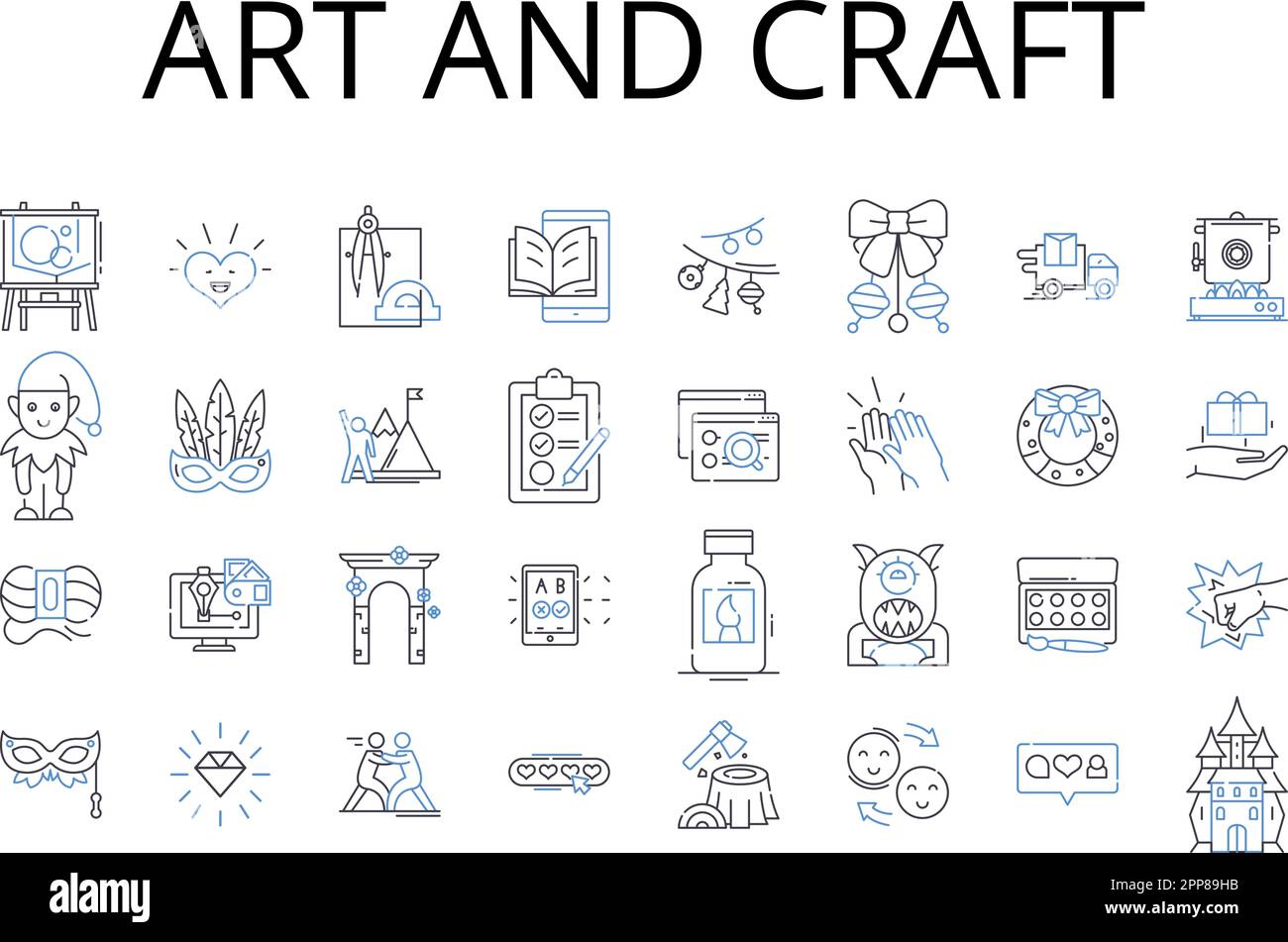 Art and craft line icons collection. Handiwork, Creation, Design, Skill ...