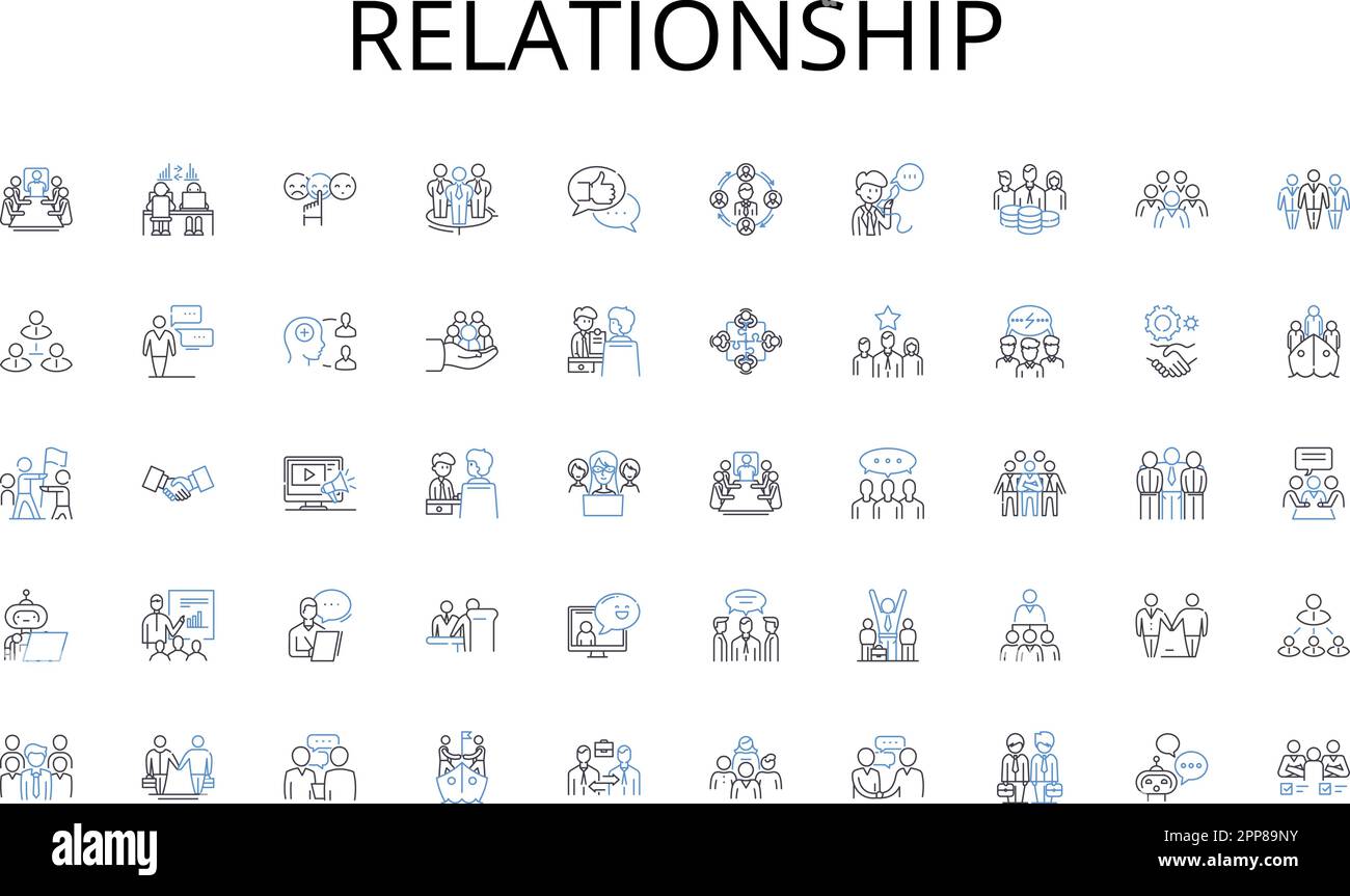 Relationship line icons collection. Online, E-commerce, Boutique ...