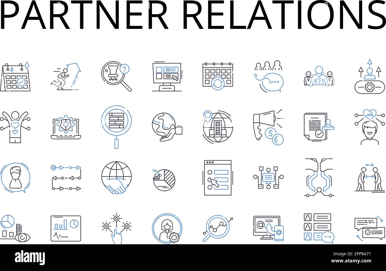 Partner relations line icons collection. Employee engagement, Customer ... Partner relations line icons collection. Employee engagement, Customer ...