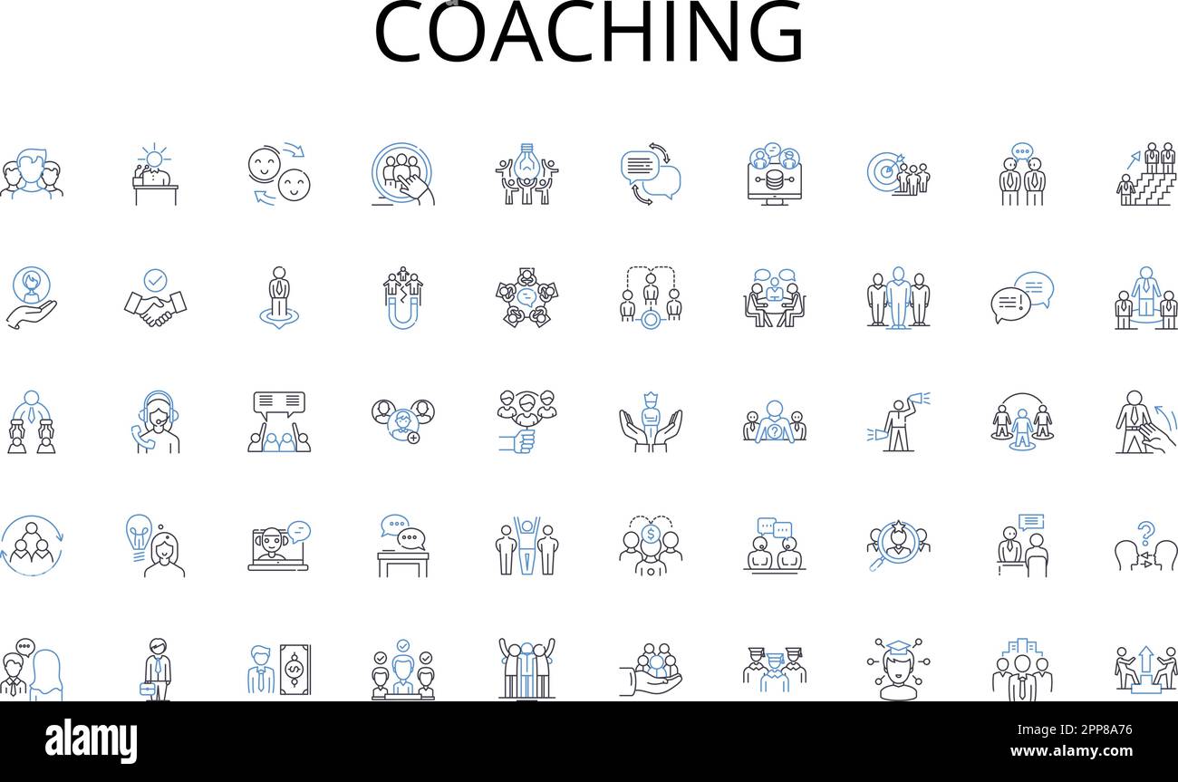 Coaching Line Icons Collection Gdp Inflation Interest Deflation Earnings Yield Budget