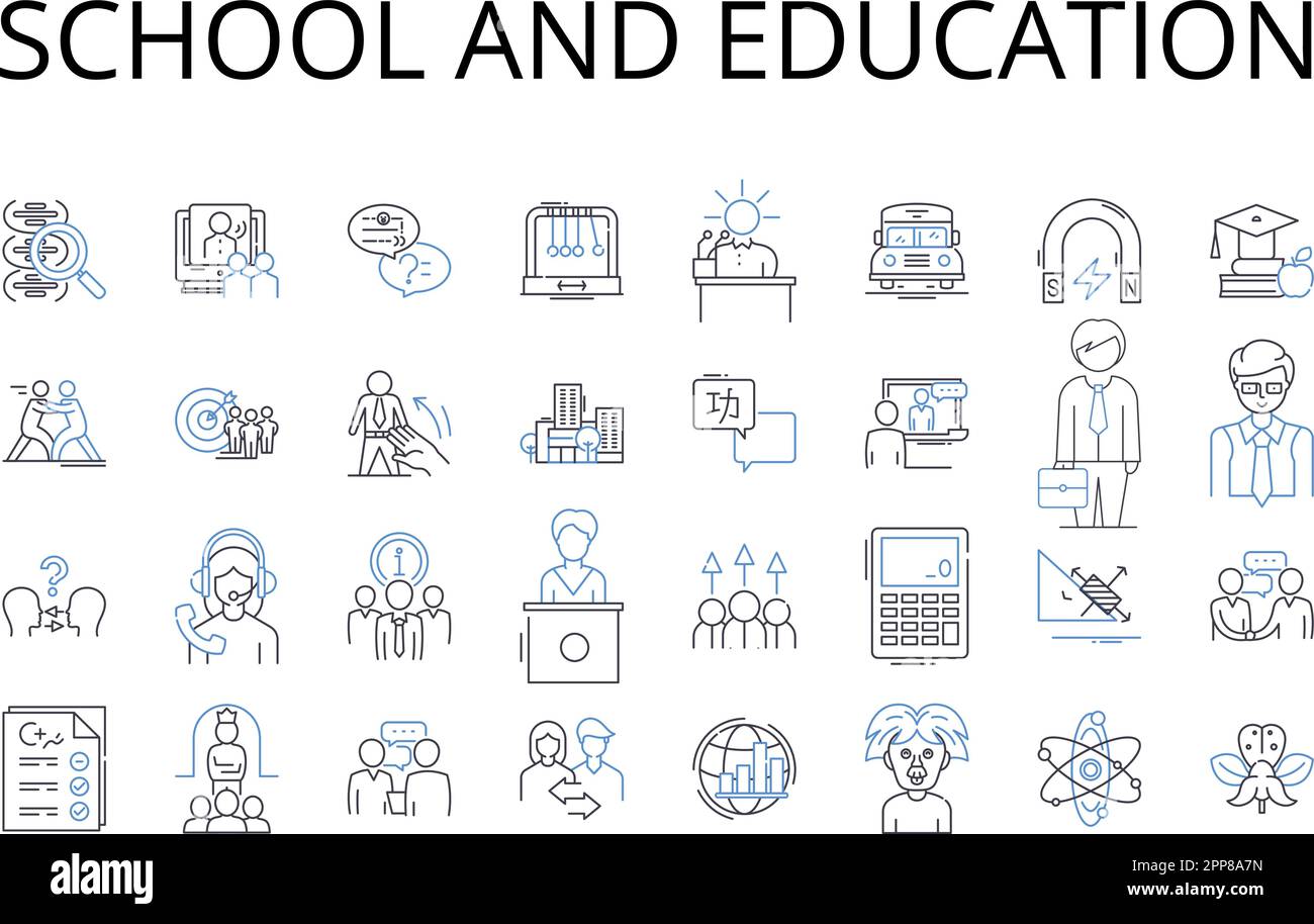 School and education line icons collection. Institution, Academy ... School and education line icons collection. Institution, Academy ...