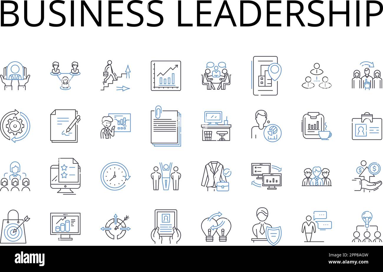 Business leadership line icons collection. Team management, Project ...