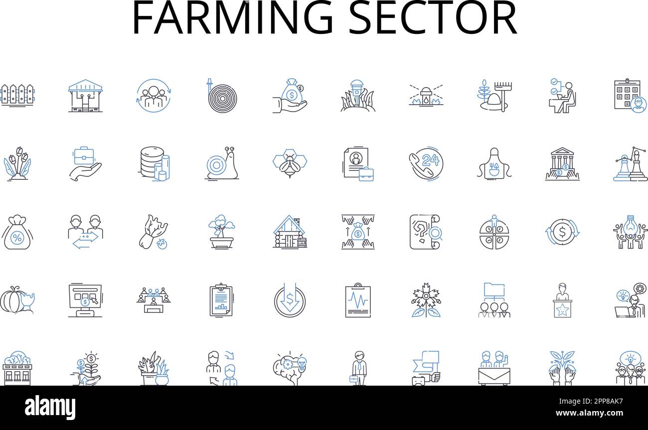 Farming sector line icons collection. Trusrthy, Reliable, Professional ...
