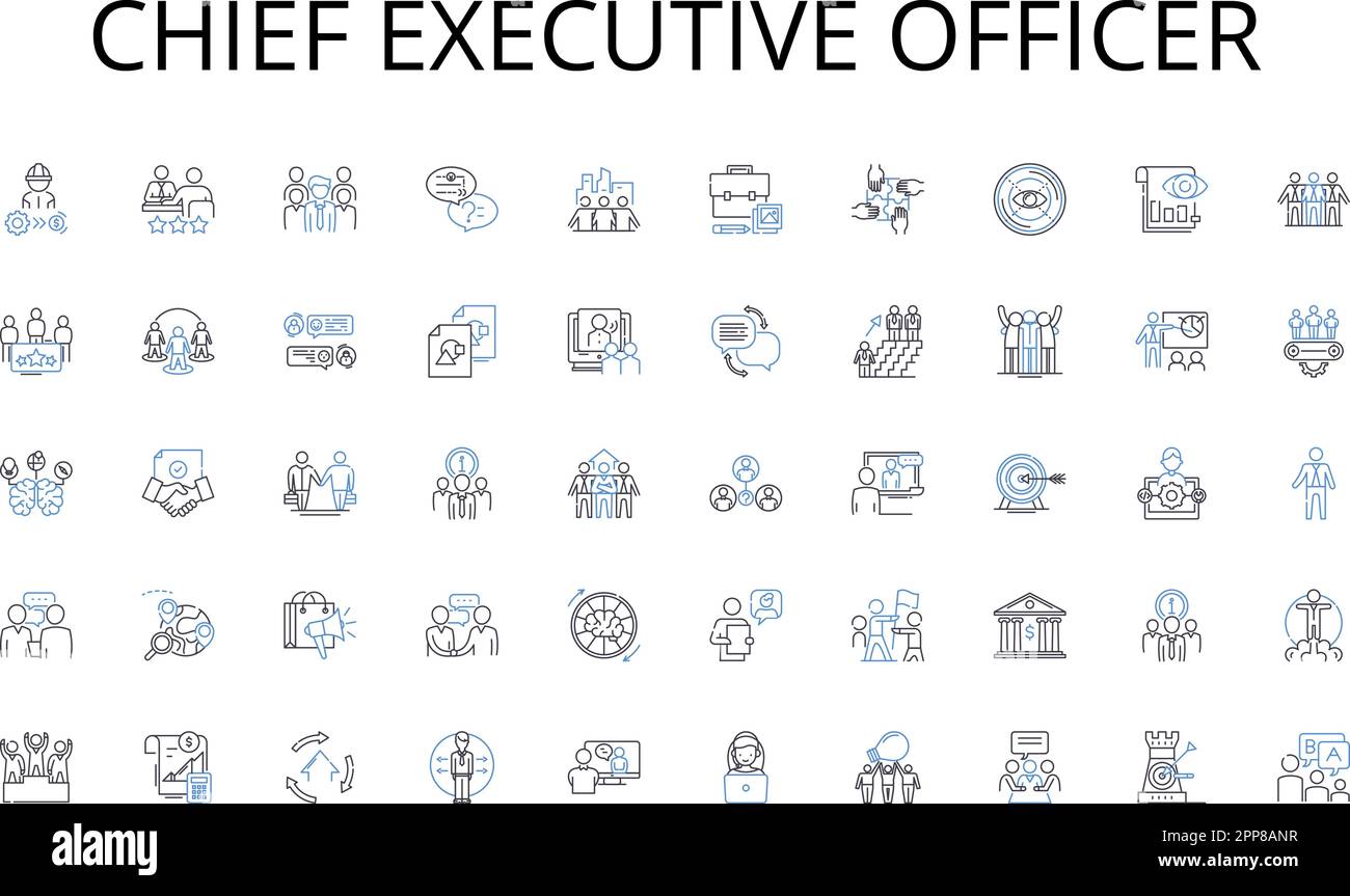 Chief Executive Officer line icons collection. Tutoring, Learning ...