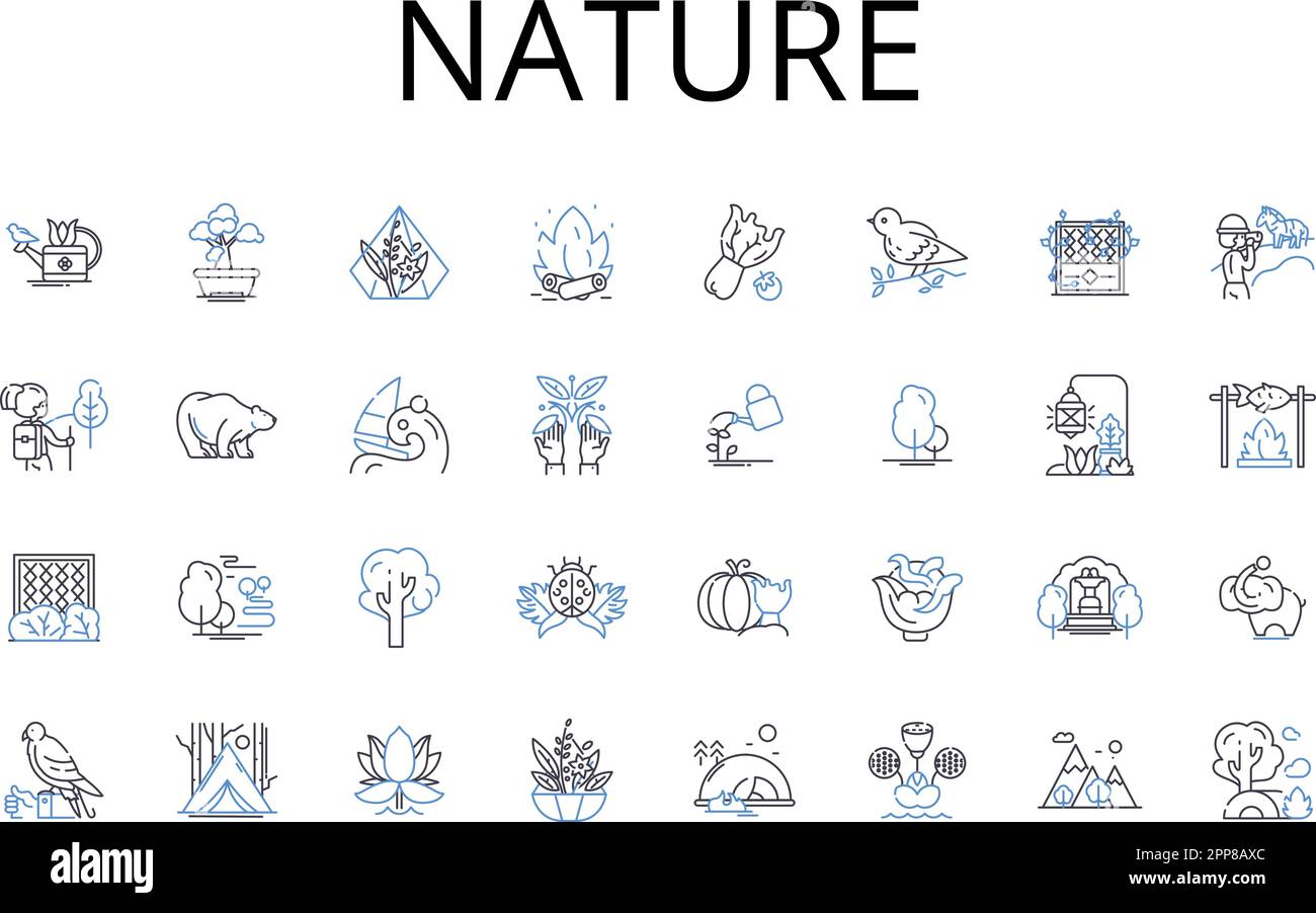 Nature line icons collection. Natural world, Wilderness, Environment ...