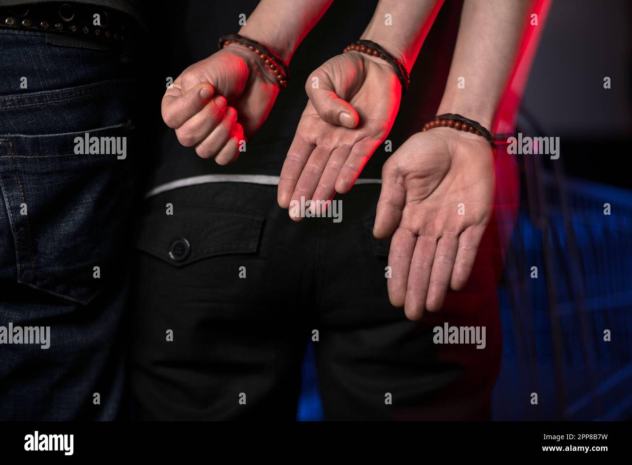 Woman making signal for help hand gesture sign for danger abuse ...