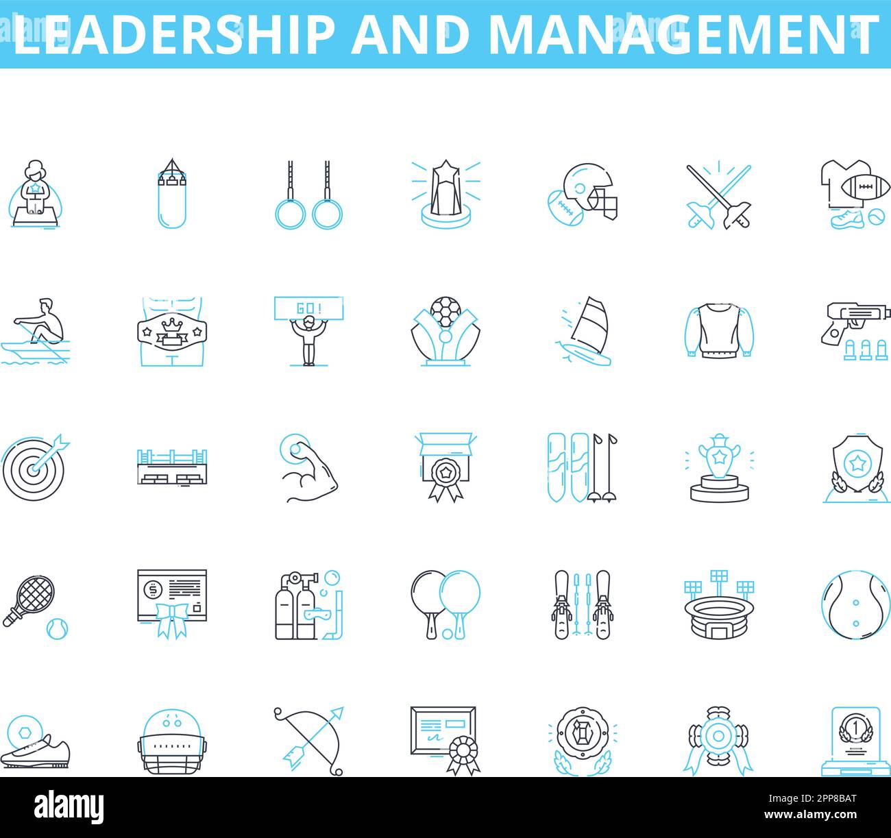 Leadership and management linear icons set. Visionary, Empowerment ...