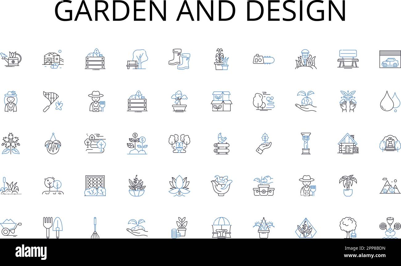 Garden and design line icons collection. Outdoor, Sports, Adventure ... Garden and design line icons collection. Outdoor, Sports, Adventure ...