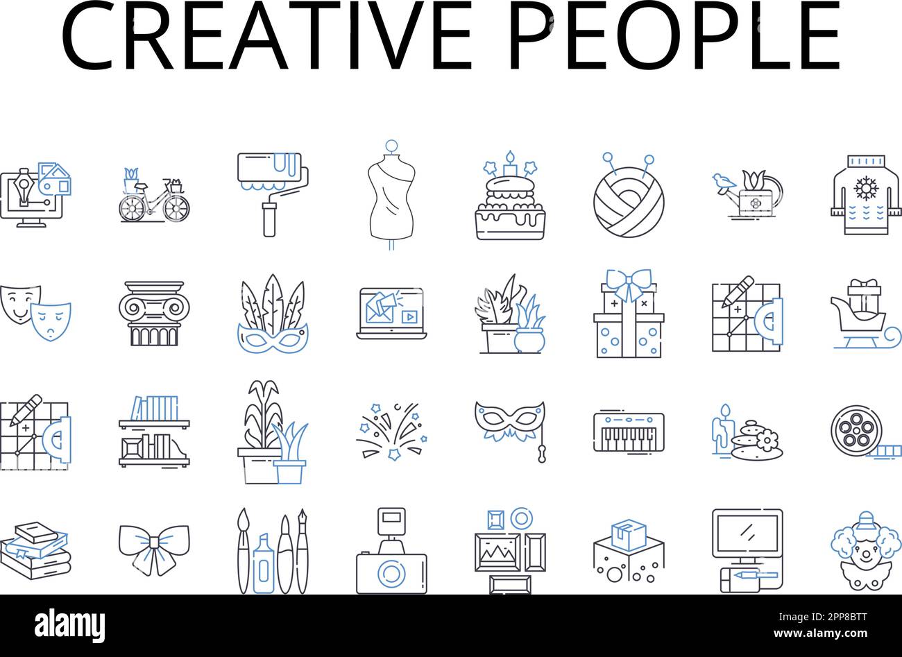 Creative people line icons collection. Innovative thinkers, Artistic ...