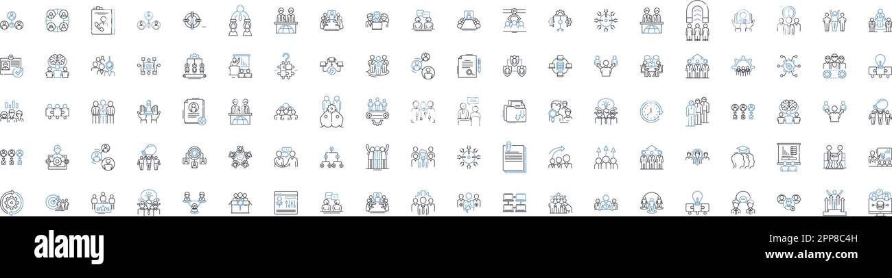 Manager meeting line icons collection. Management, Strategy, Business ...