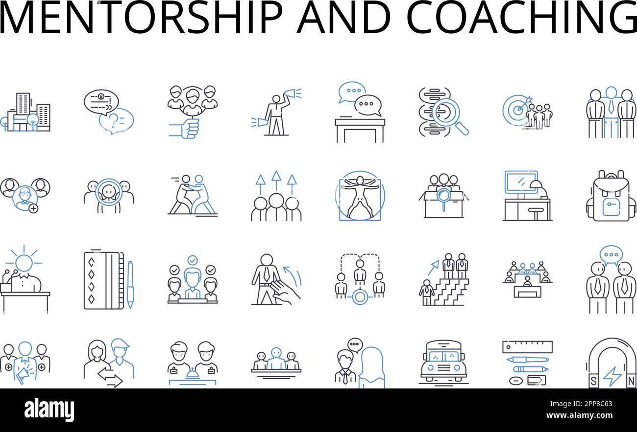 Mentorship and coaching line icons collection. Guidance and Direction ...