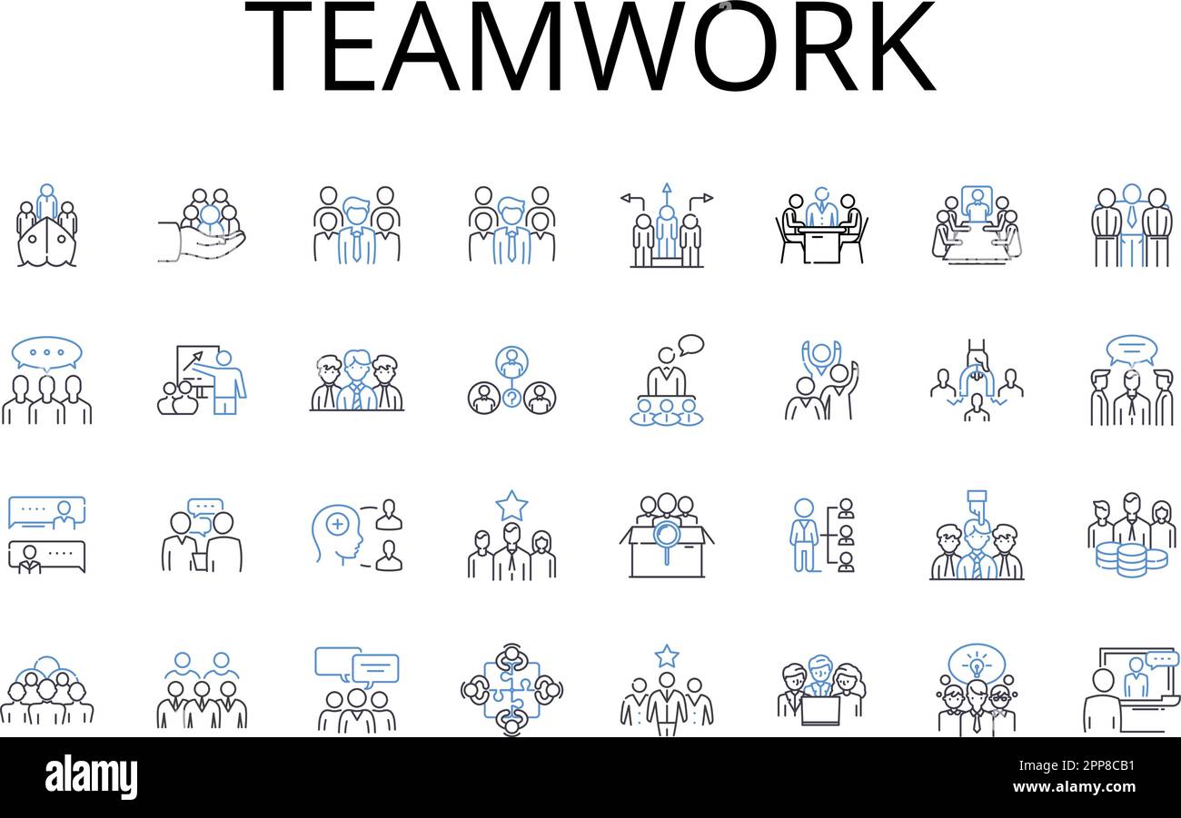 Teamwork line icons collection. Collaboration, Partnership, Alliance ... Teamwork line icons collection. Collaboration, Partnership, Alliance ...