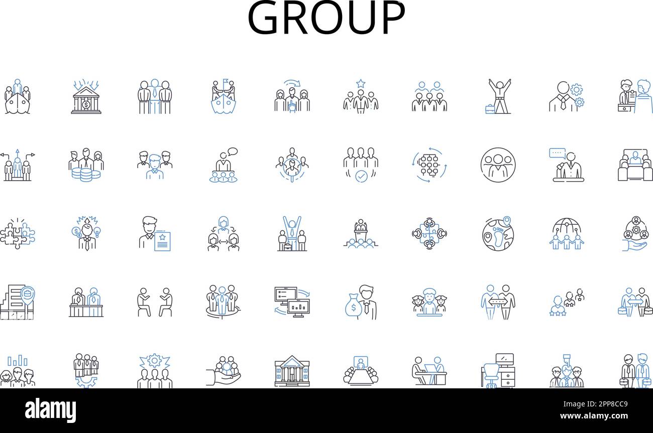 Group line icons collection. Artificial, Smart, Automation, Machine ...
