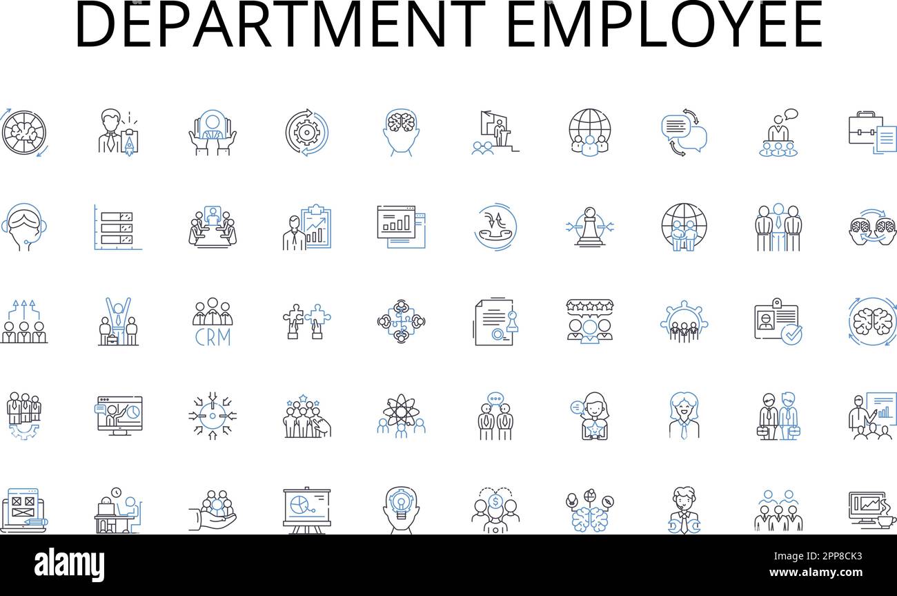 Department employee line icons collection. Strategy, Maneuver, Plan ...