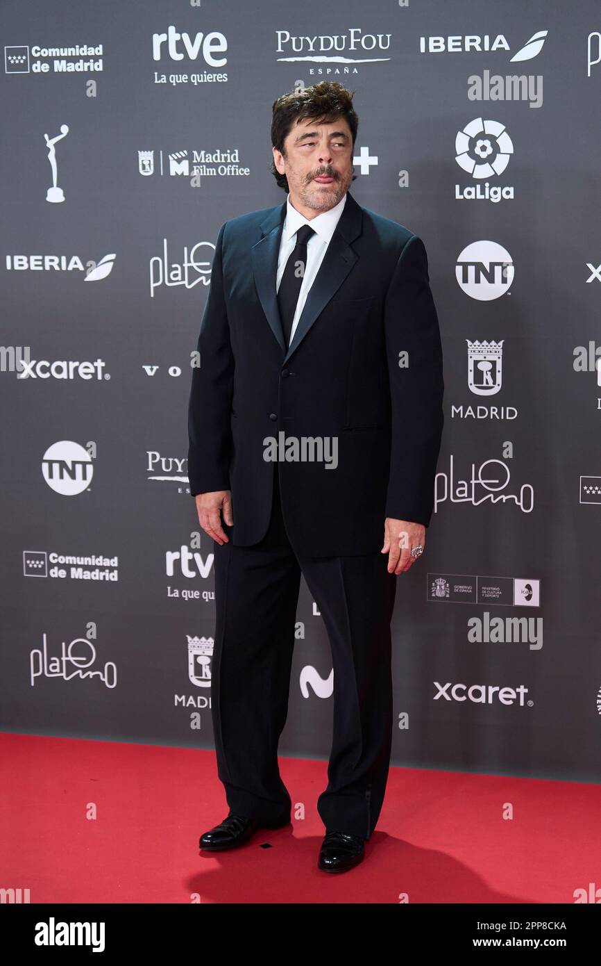 Madrid. Spain. 20230422, Benicio del Toro attends 10th Platino Awards ...