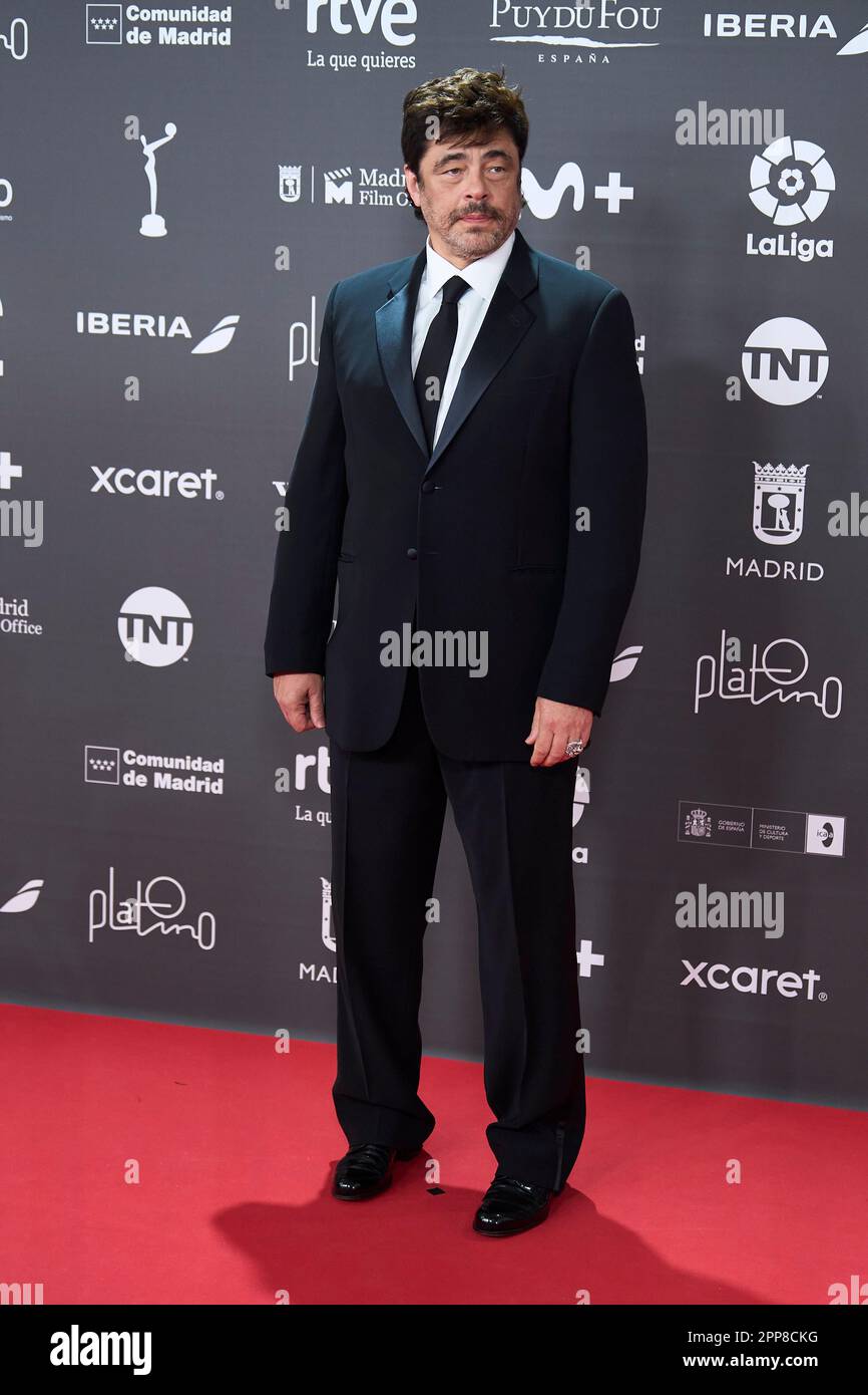 Madrid. Spain. 20230422, Benicio del Toro attends 10th Platino Awards ...