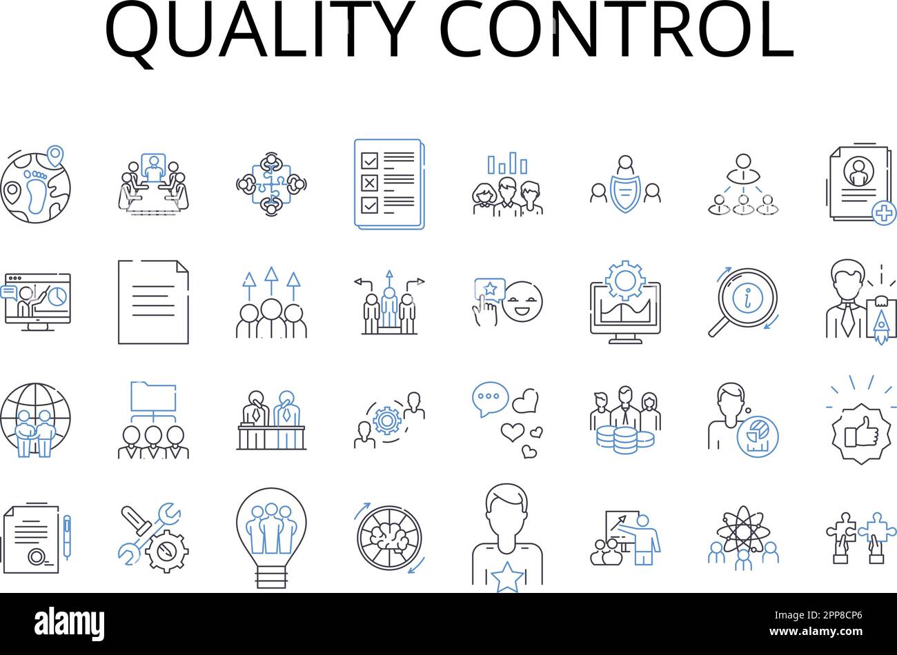 Quality control line icons collection. Risk management, Project ...