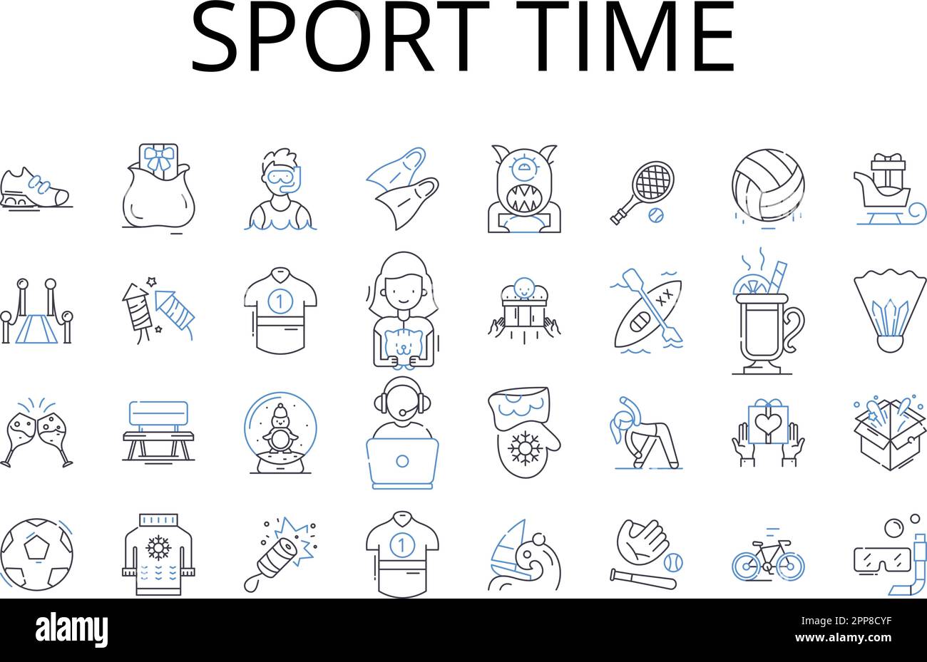 Sport time line icons collection. Pastime, Athleticism, Games ...