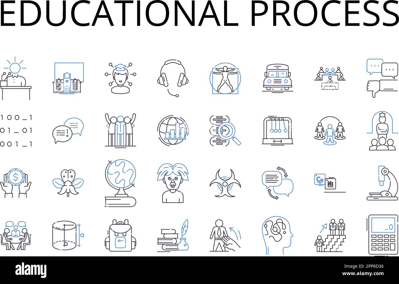 Educational process line icons collection. Learning journey ... Educational process line icons collection. Learning journey ...