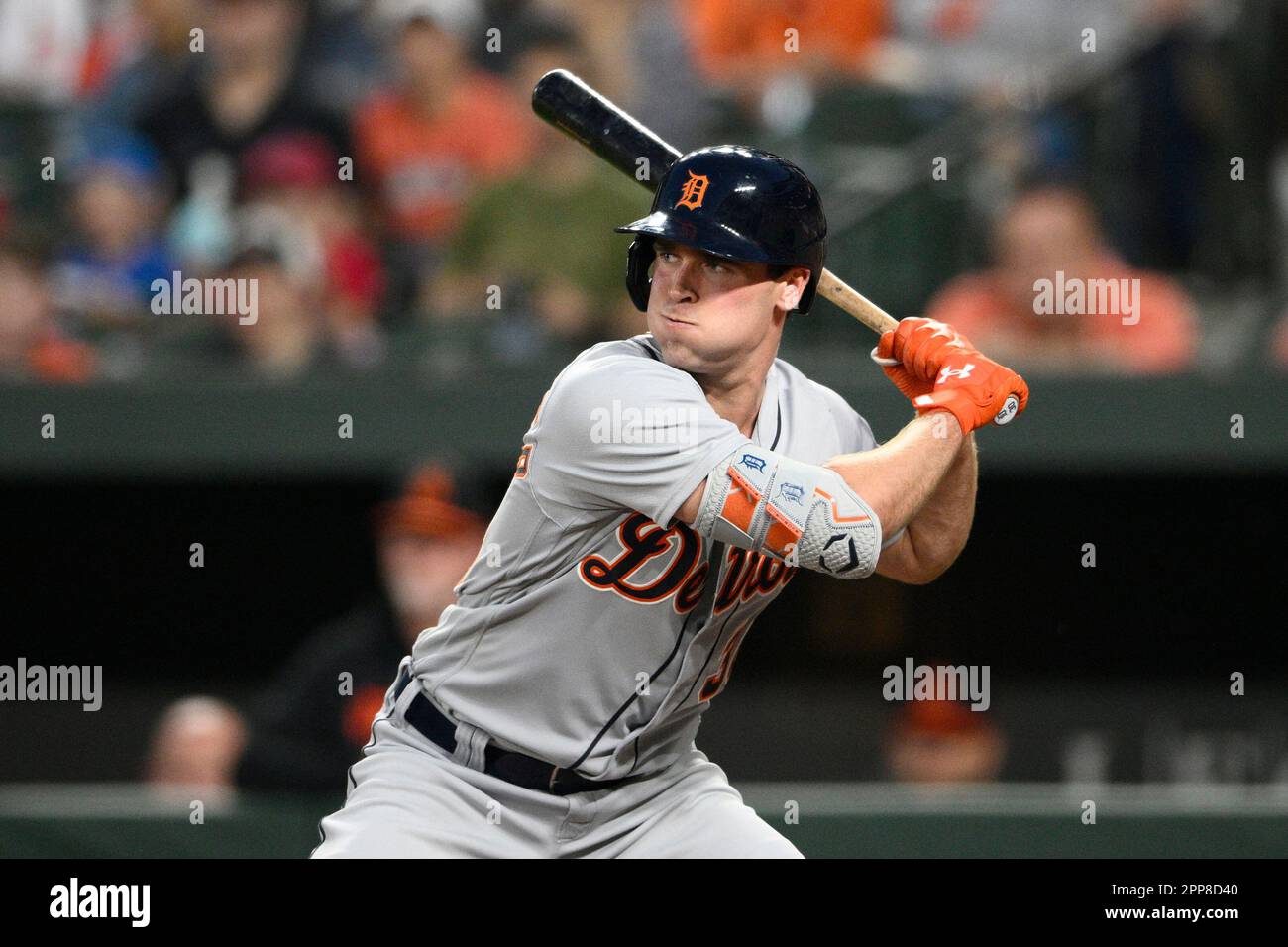 Detroit Tigers' Kerry Carpenter in action during a baseball game ...