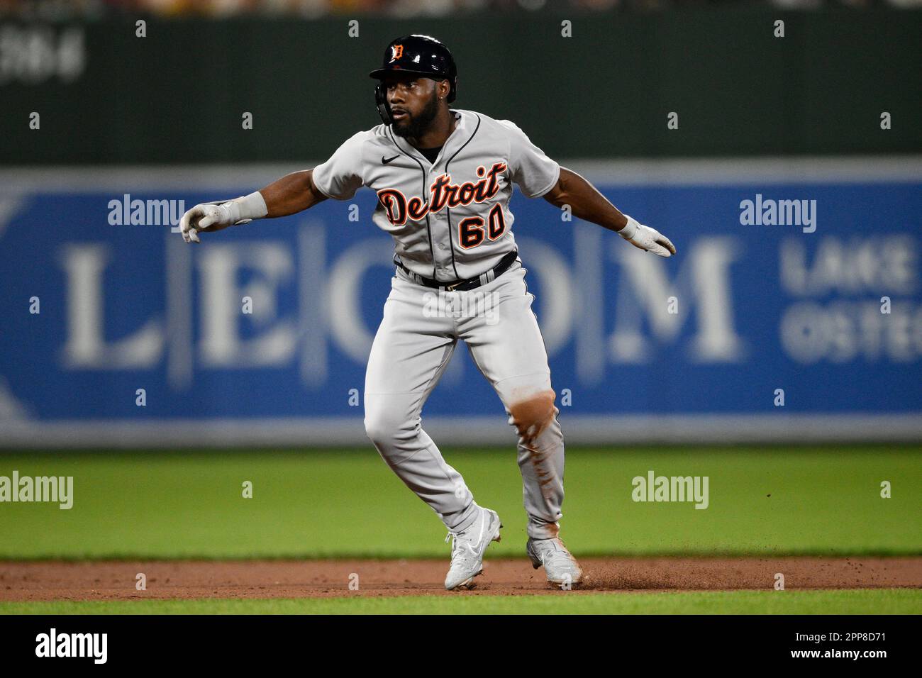Detroit Tigers' Akil Baddoo in action during a baseball game against ...