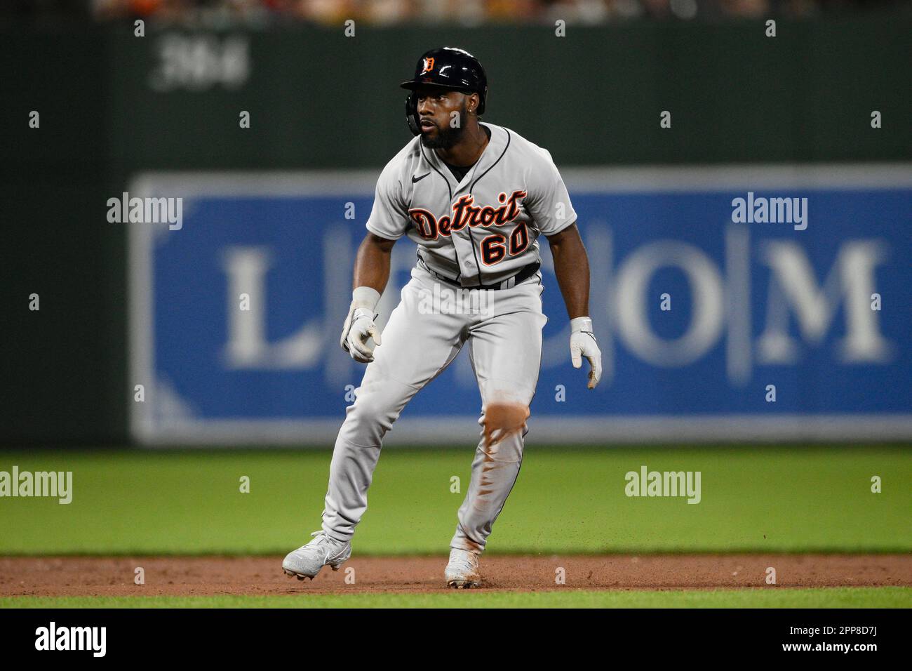 Detroit Tigers' Akil Baddoo in action during a baseball game against ...