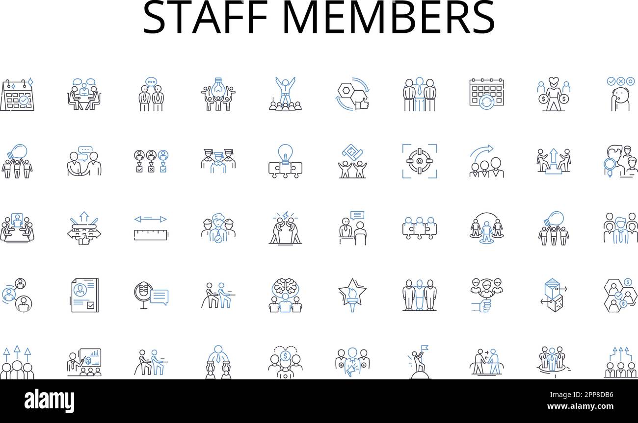 Staff members line icons collection. Discounts, Deals, Sales, Giveaways ...