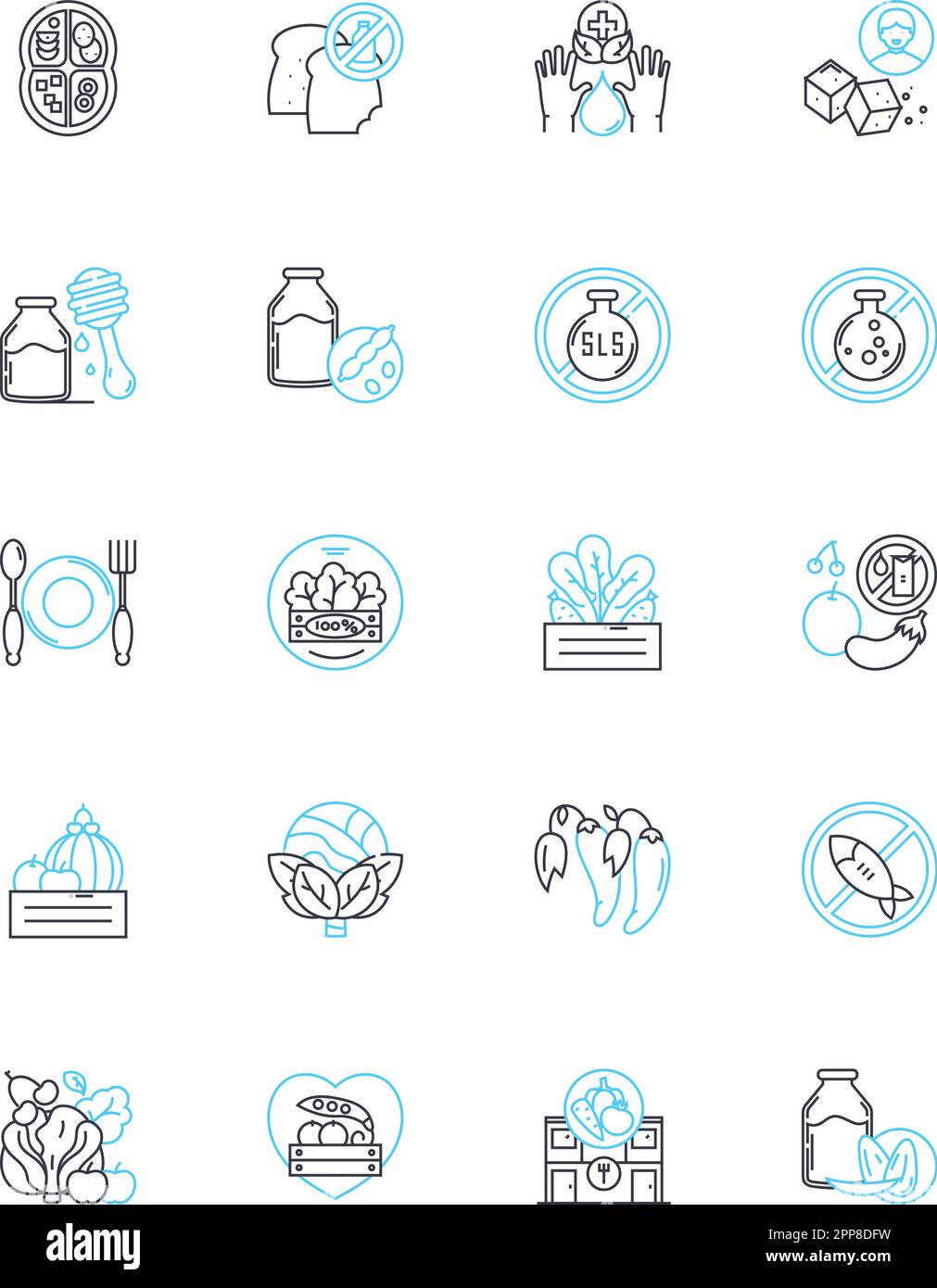 Non-meat-eating linear icons set. Vegetarian, Vegan, Plant-based, Soy ...