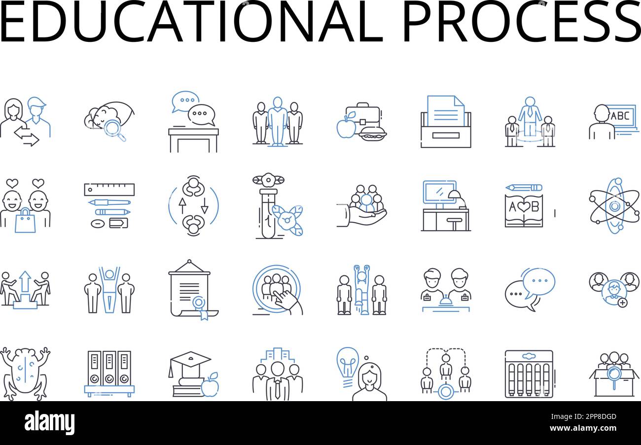 Educational process line icons collection. Learning journey ... Educational process line icons collection. Learning journey ...