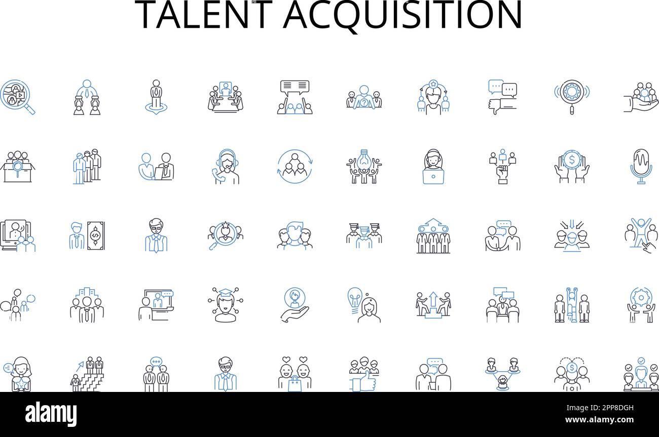 Talent acquisition line icons collection. Prosperity, Affluence ...