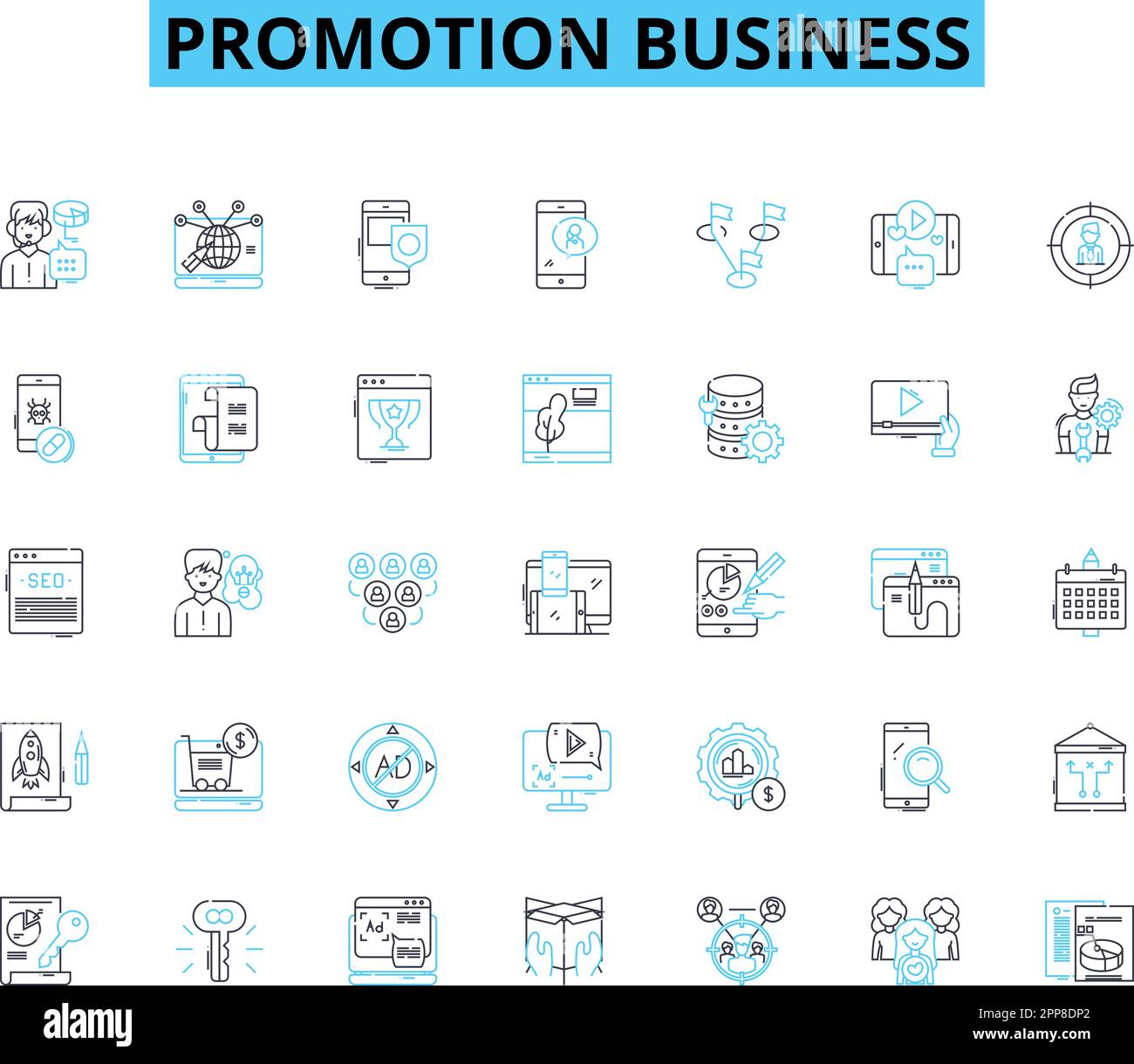 Promotion business linear icons set. Advertising, Marketing, Branding ... Promotion business linear icons set. Advertising, Marketing, Branding ...