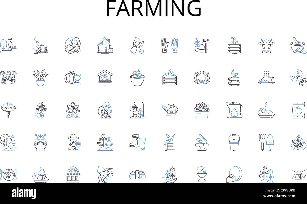Farming line icons collection. Innovation, Competition, Diversity ...