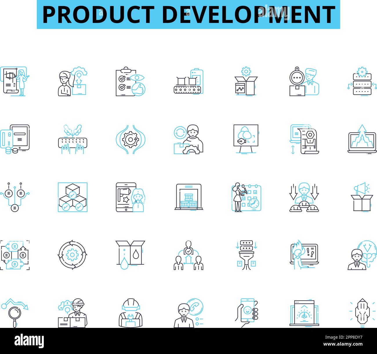 Product development linear icons set. Innovation, Prototyping, Testing ... Product development linear icons set. Innovation, Prototyping, Testing ...