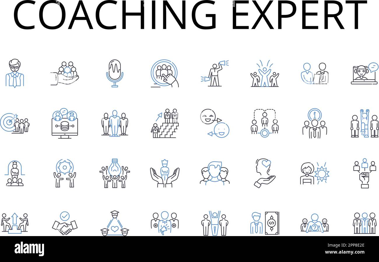 Coaching expert line icons collection. Strategic thinker, Leadership ...