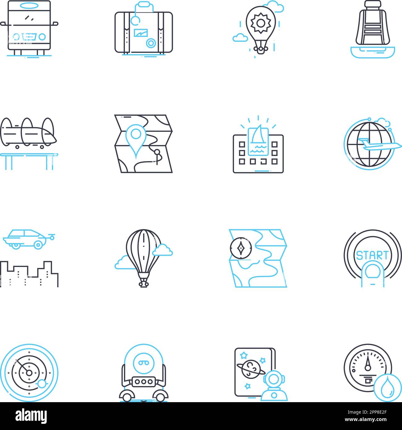 Goods movement linear icons set. Transport, Logistics, Shipping ...