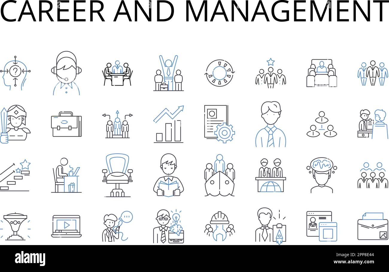 Career and management line icons collection. Profession, Occupation ...