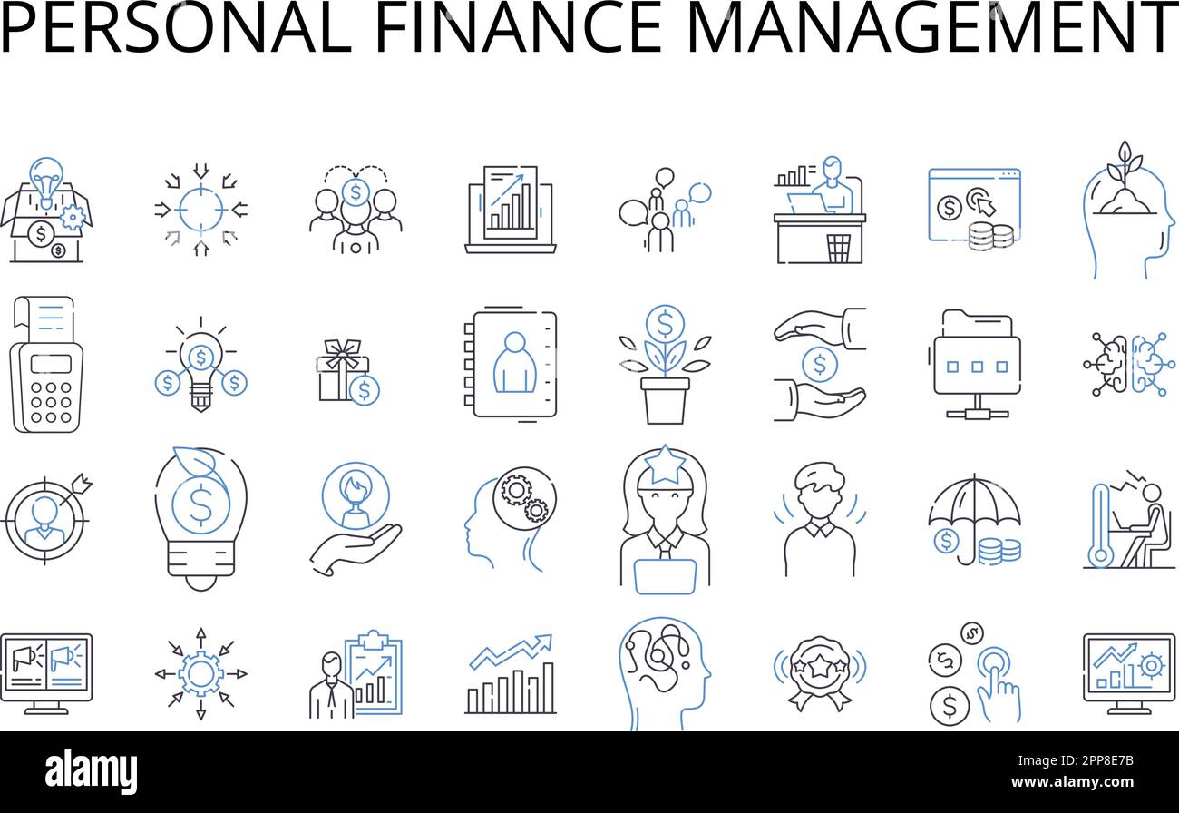 Personal Finance Management line icons collection. Financial Planning ...