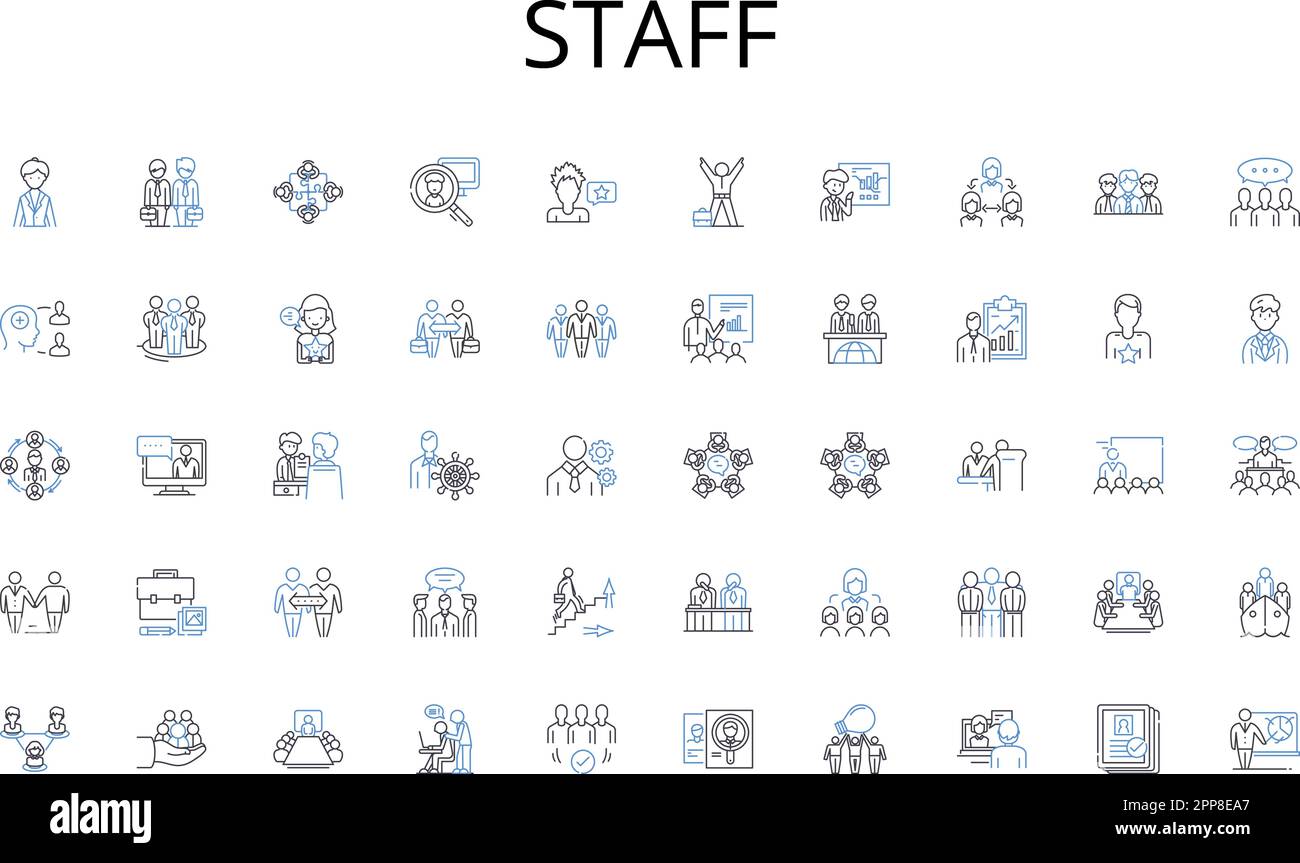 Staff line icons collection. Exhibition, Canvas, Sculpture, Artist ...