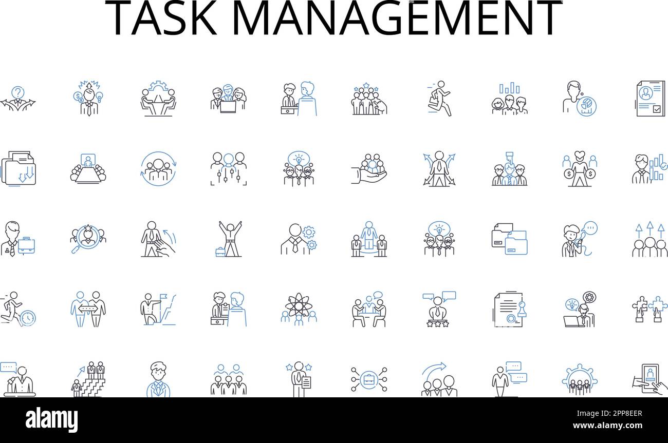 Task management line icons collection. Modern, Traditional, Functional ...